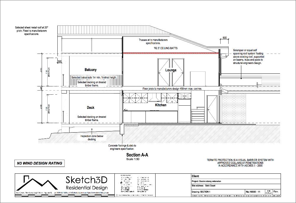 Example two storey house extension plans - Gold Coast